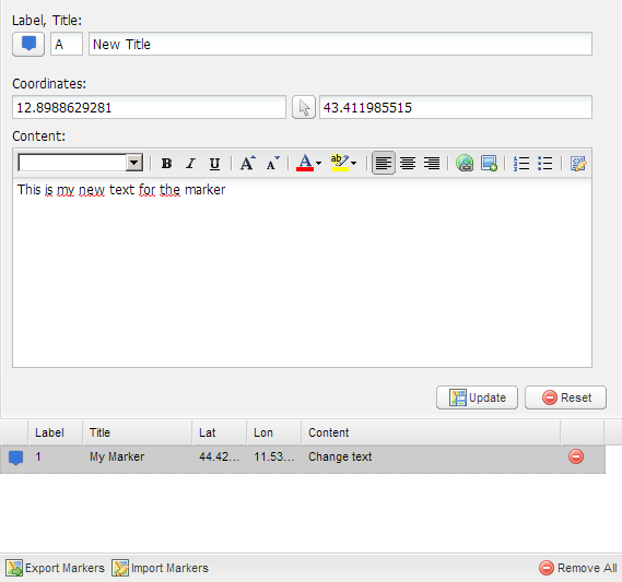 Marker Editor — MapStore Training